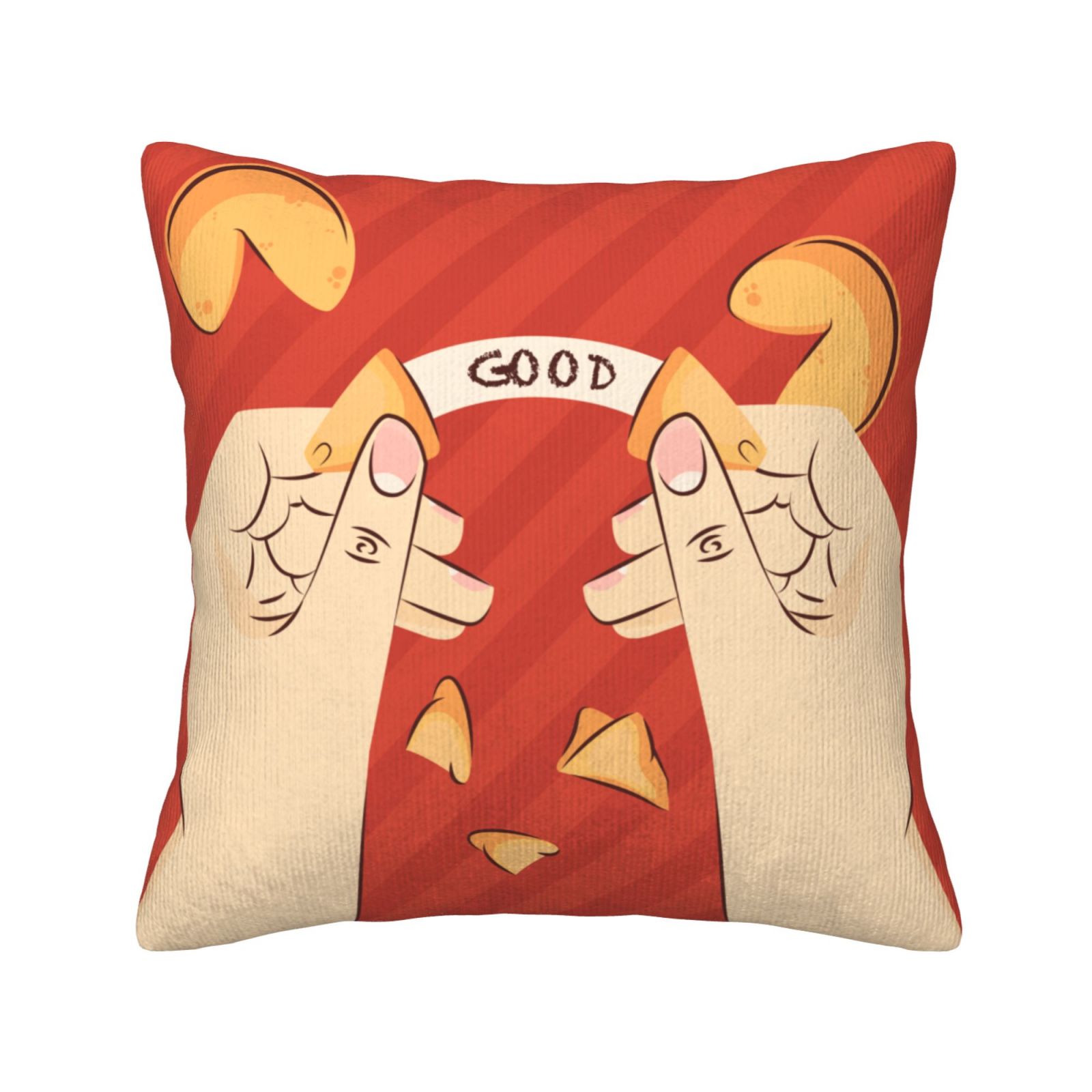 Square Decorative Throw Pillow Covers with Core, Good Luck Illustration ...