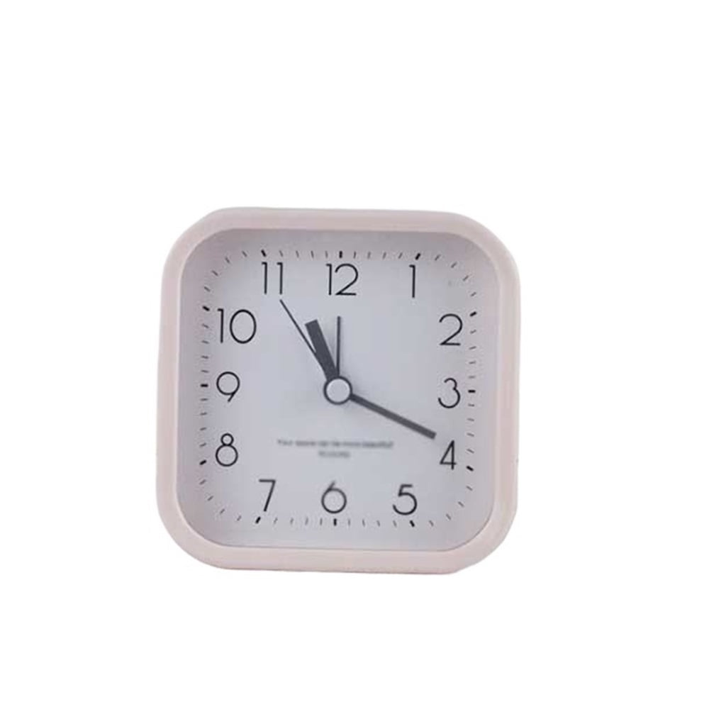 Square Desktop Alarm Clock Analog Battery Operated Pink for Bedroom ...