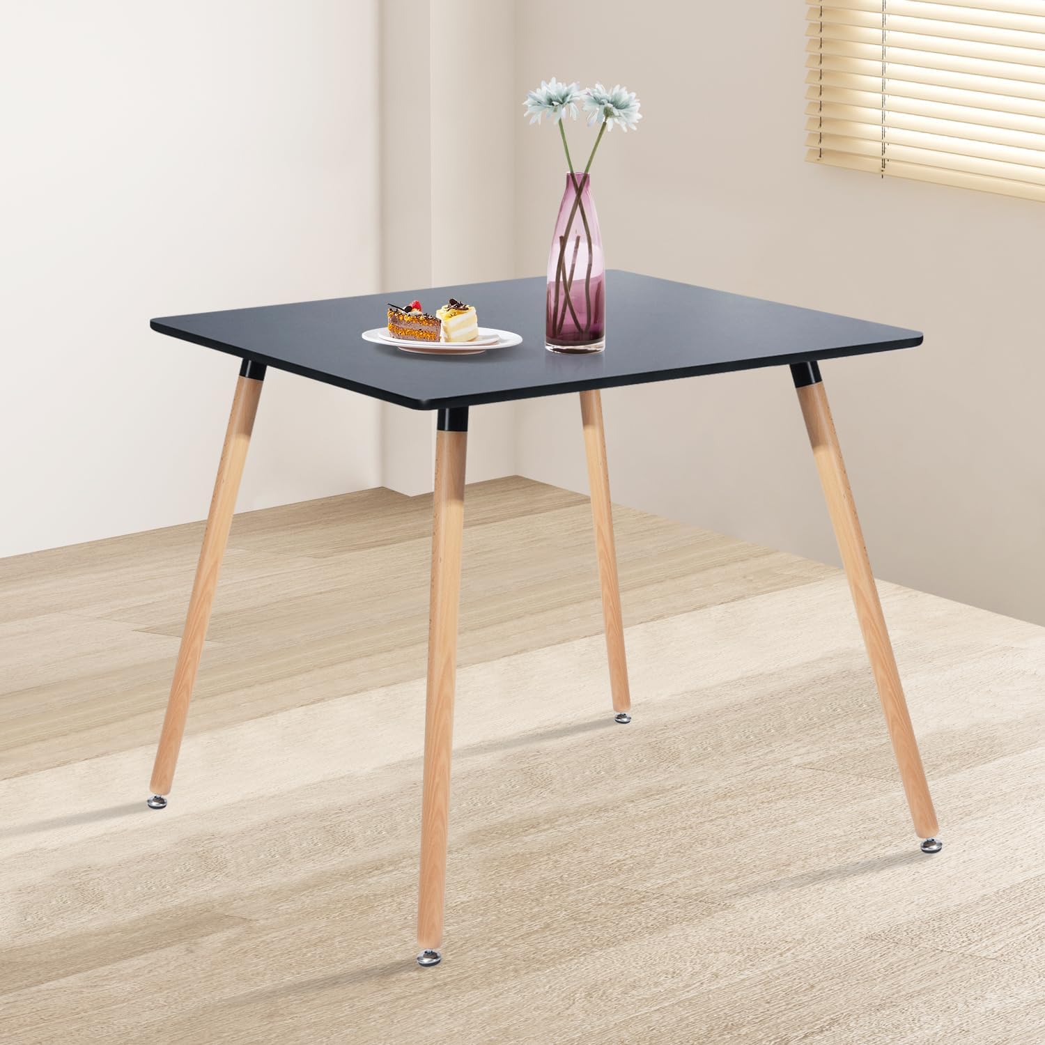 Square Dining Table 31.5 inches with Solid Legs for Modern Home Kitchen ...