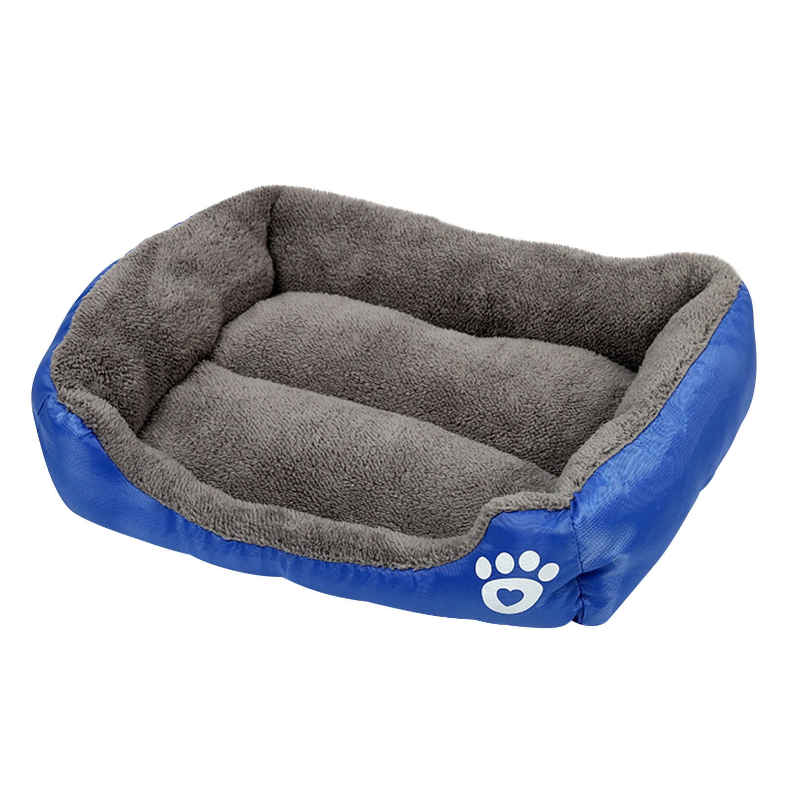 Square Dog Bed Mattress Washable Kennel, Soft Plush Faux Fur Rectangle ...