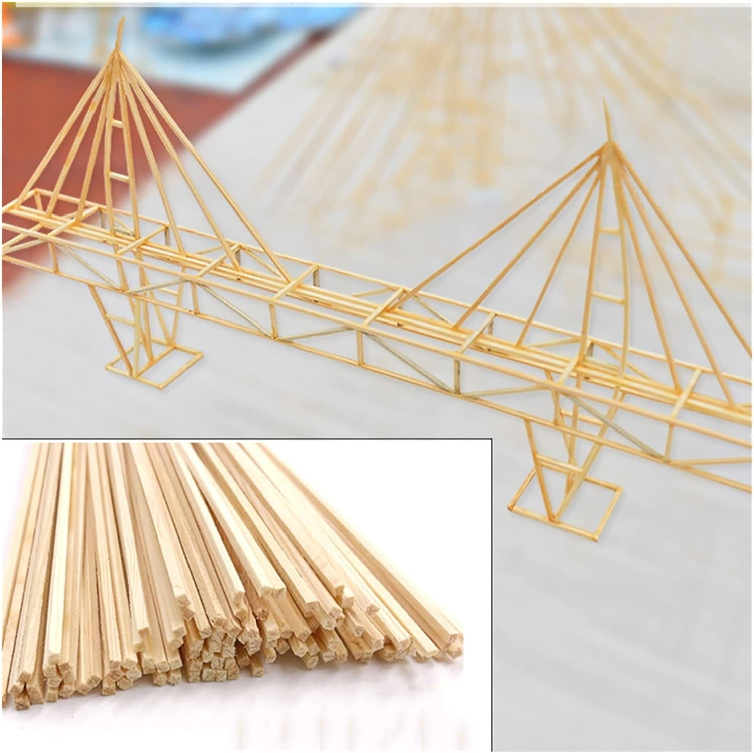 Square Dowel Rods, Wooden Craft Sticks, Unfinished Pine Wood Sticks ...