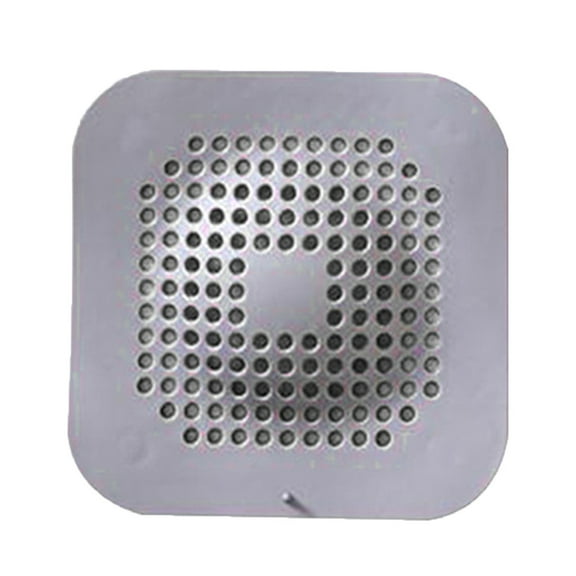 Gray Square Shower Drain Cover Hair Catcher with Suction Cups Bathroom ...