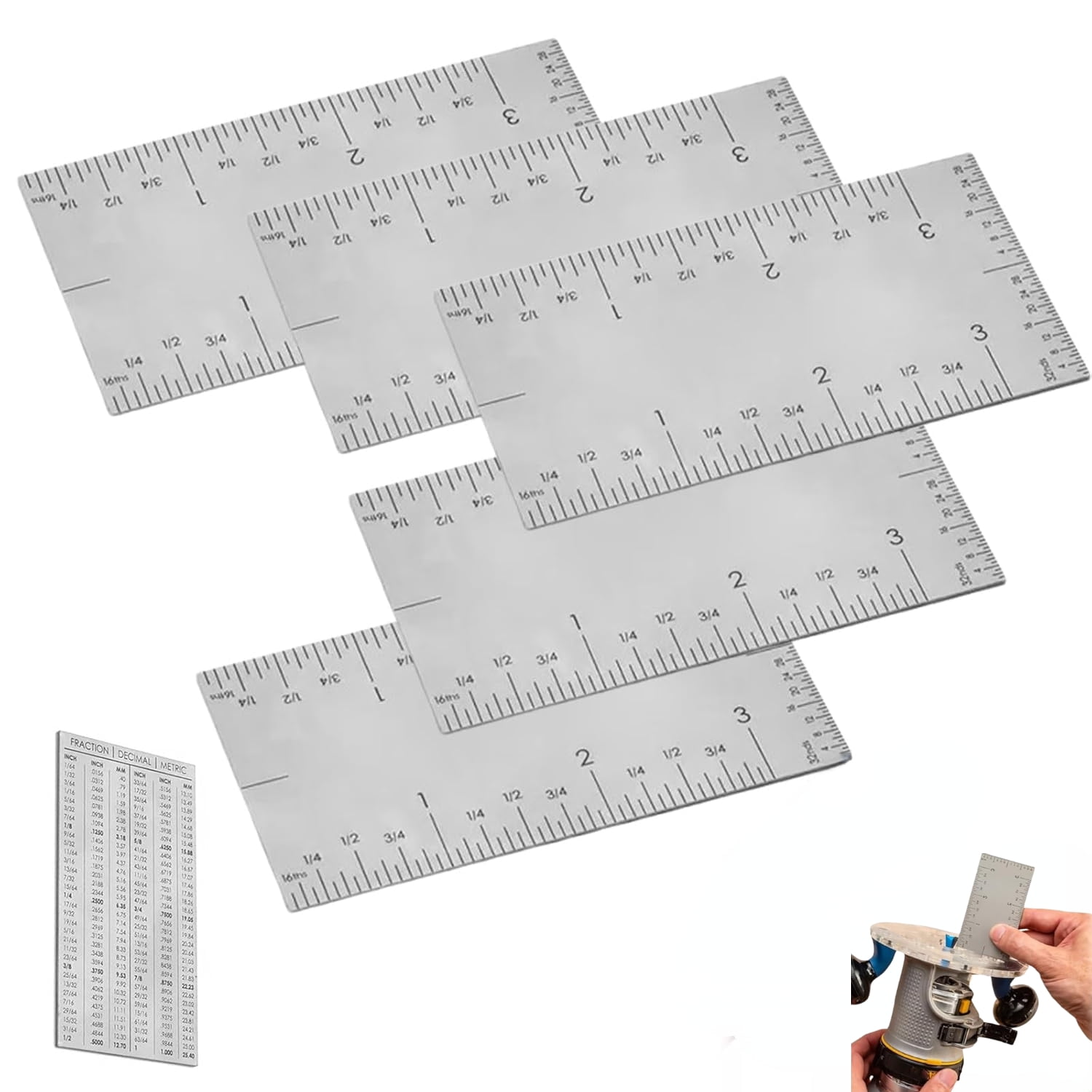 Square Edge Ruler,3'' Pocket Rule,Durable Stainless Slide Precision ...