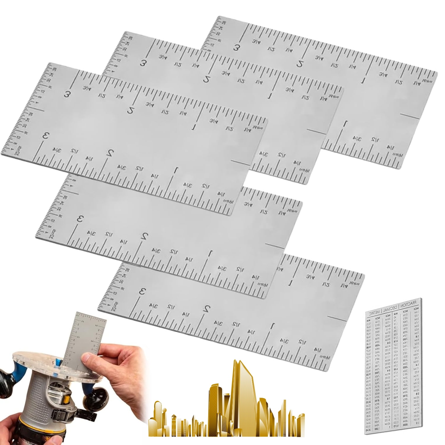 Square Edge Ruler,3'' Pocket Rule,Durable Stainless Slide Precision ...