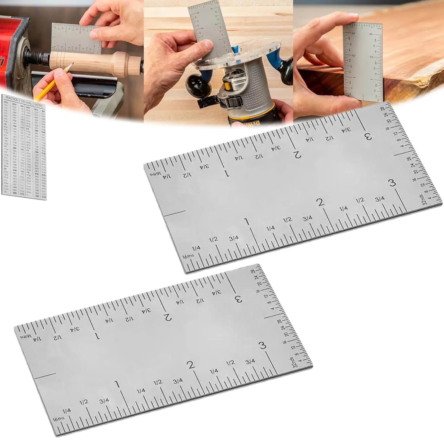 Square Edge Ruler,3'' Pocket Rule,Durable Stainless Slide Precision ...