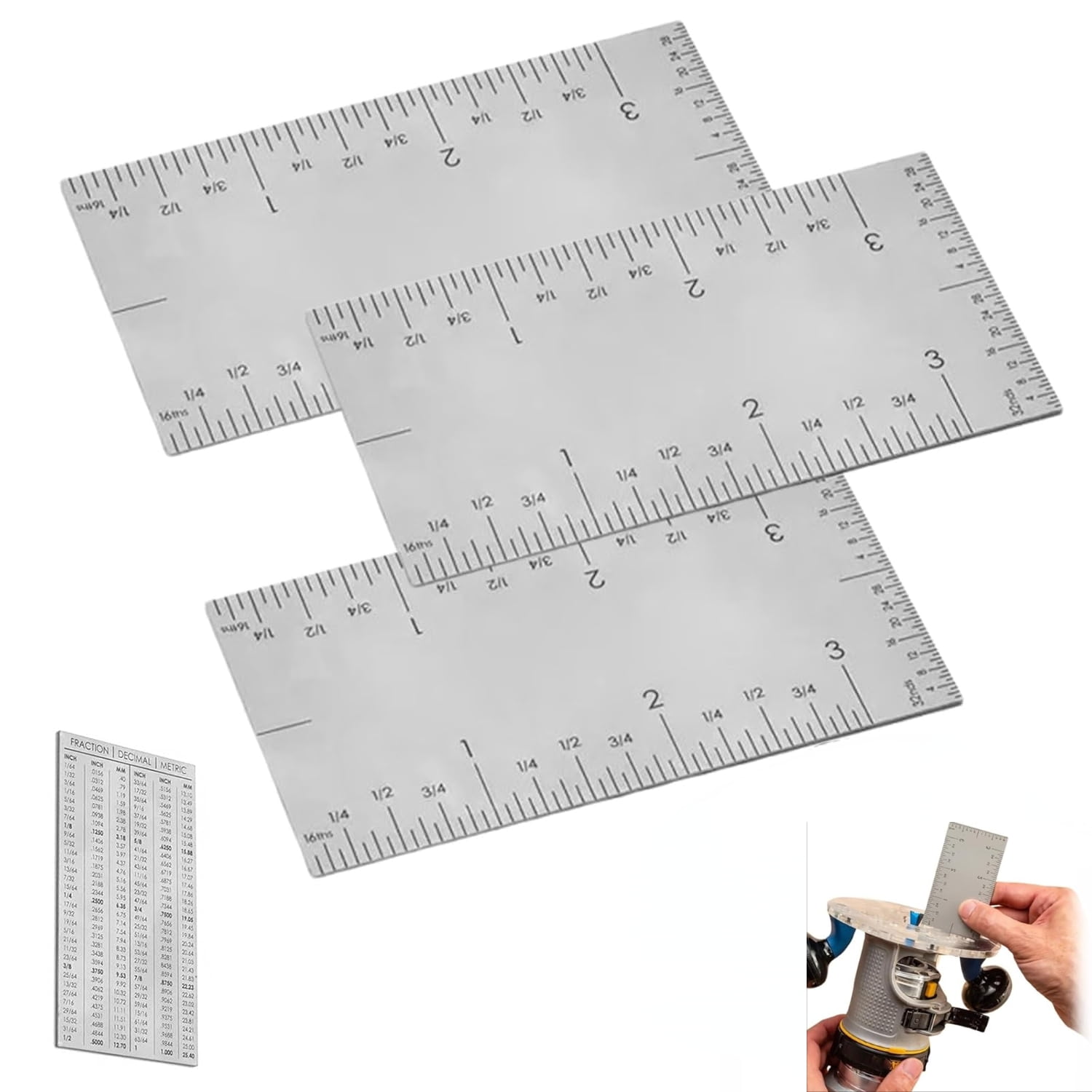 Square Edge Ruler,3'' Pocket Rule,Durable Stainless Slide Precision ...