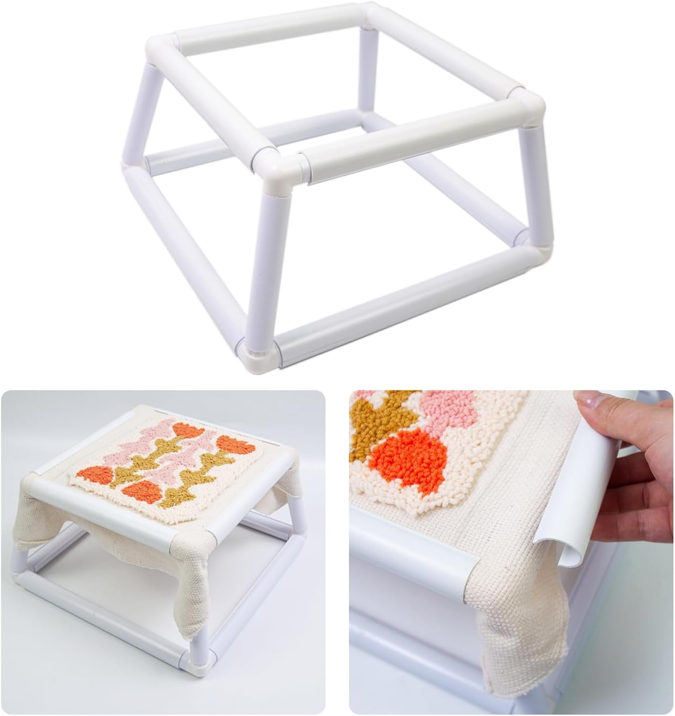 Square Embroidery Hoops, Double Layers Cross Stitch Hoop, Plastic Clip ...