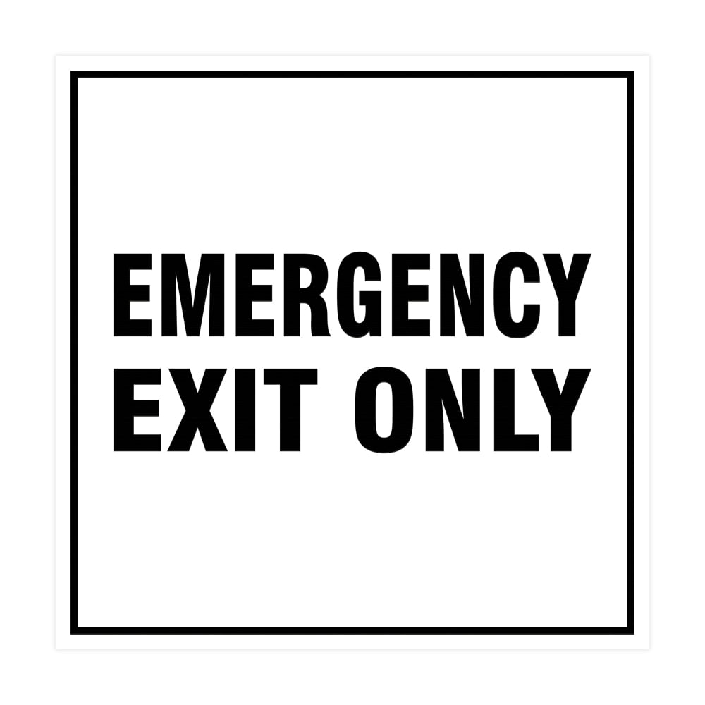 Square Emergency Exit Only Sign (White) - Large - Walmart Business Supplies