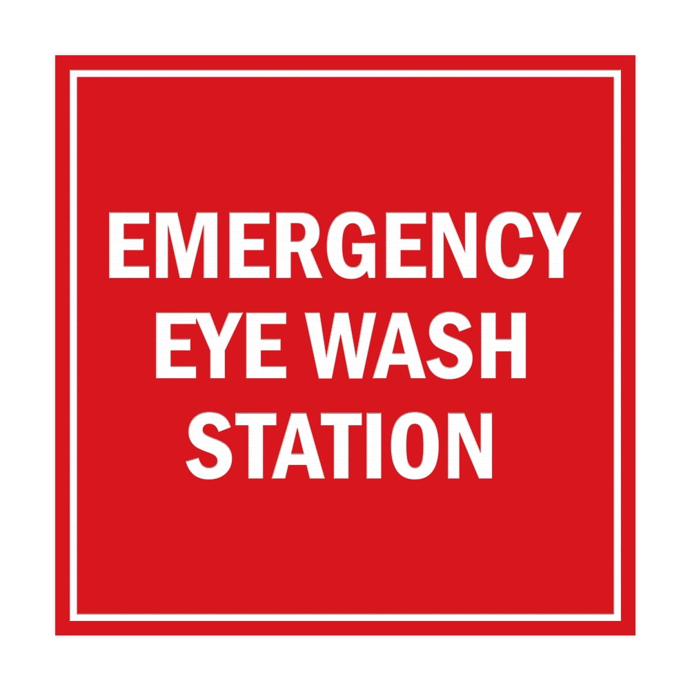Square Emergency Eye Wash Station Sign (Red) - Medium - Walmart.com