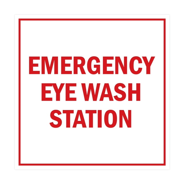 Square Emergency Eye Wash Station Sign (White/Red) - Large - Walmart ...