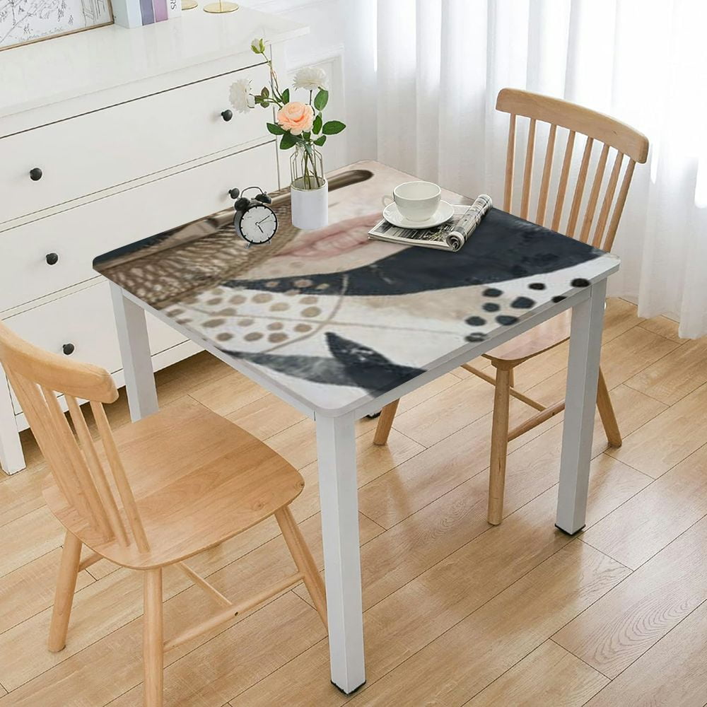 Square Fitted Elastic Edge Table Cloths, Rose Polyester Table Cover ...