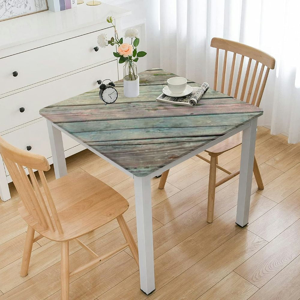 Square Fitted Polyester Tablecloths, Color Elastic Edge Home Decor ...