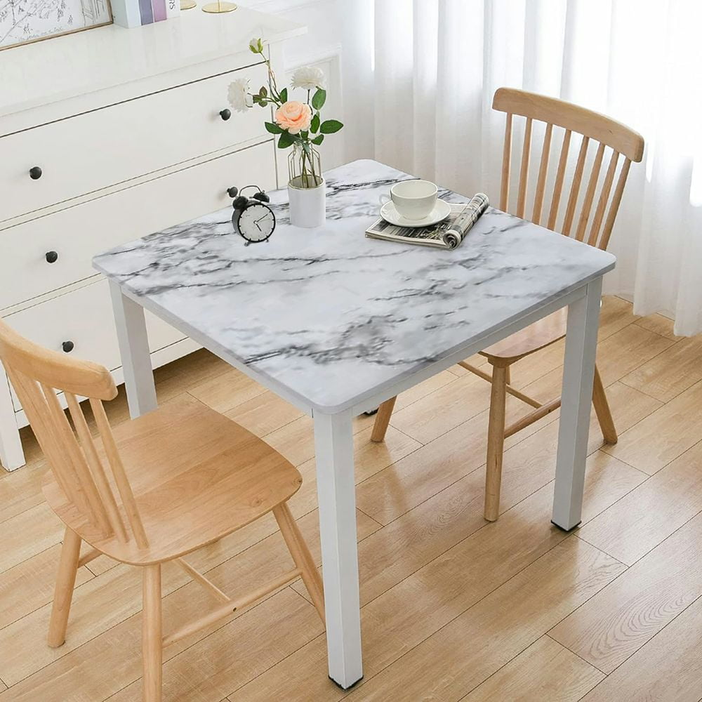 Square Fitted , Spotted Stone Image Elastic Edge Decor Pale Grey Dust ...