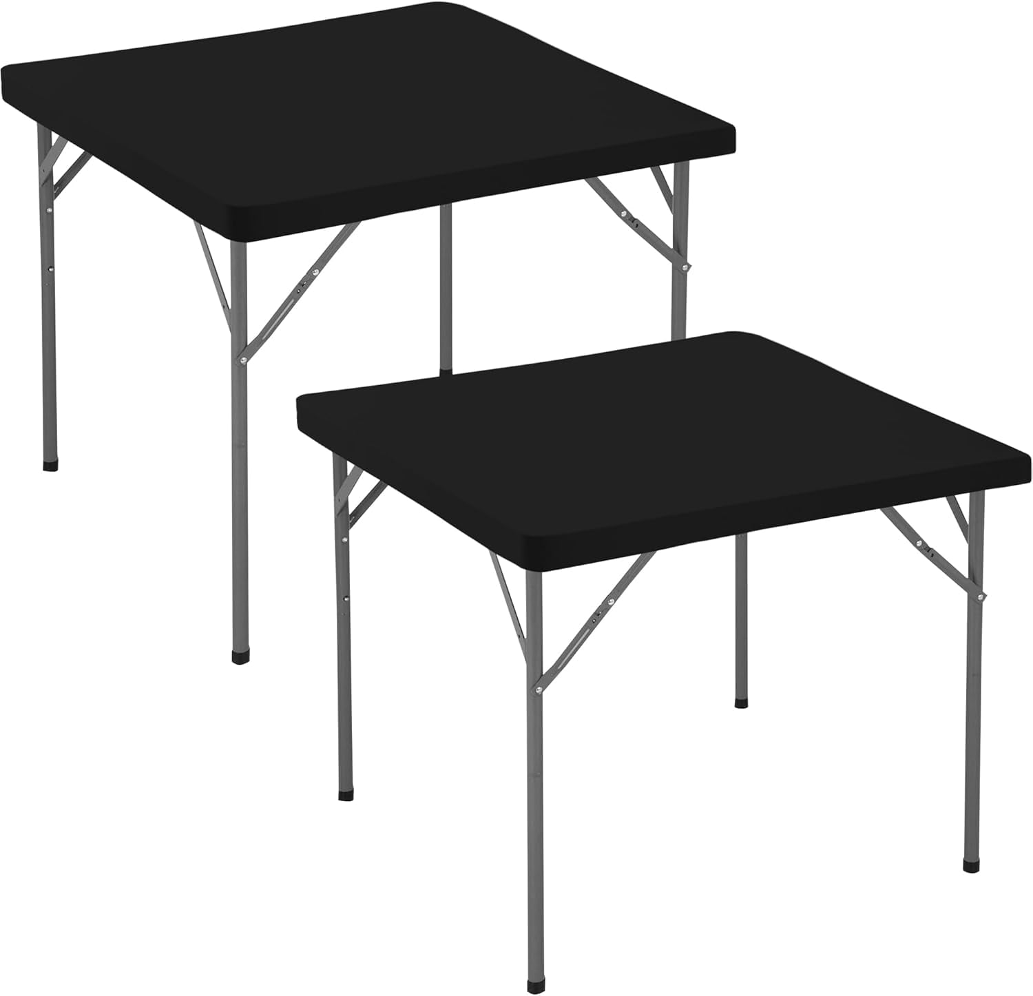 Square Fitted Tablecloth 48x48 Inch-2 Pack Black Card Elastic Spandex ...