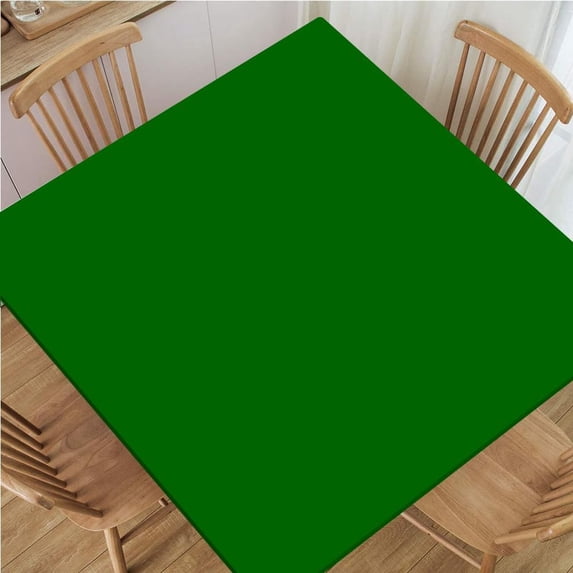 Square Fitted Tablecloth DarkGreen Card Elastic Spandex Table Cover ...