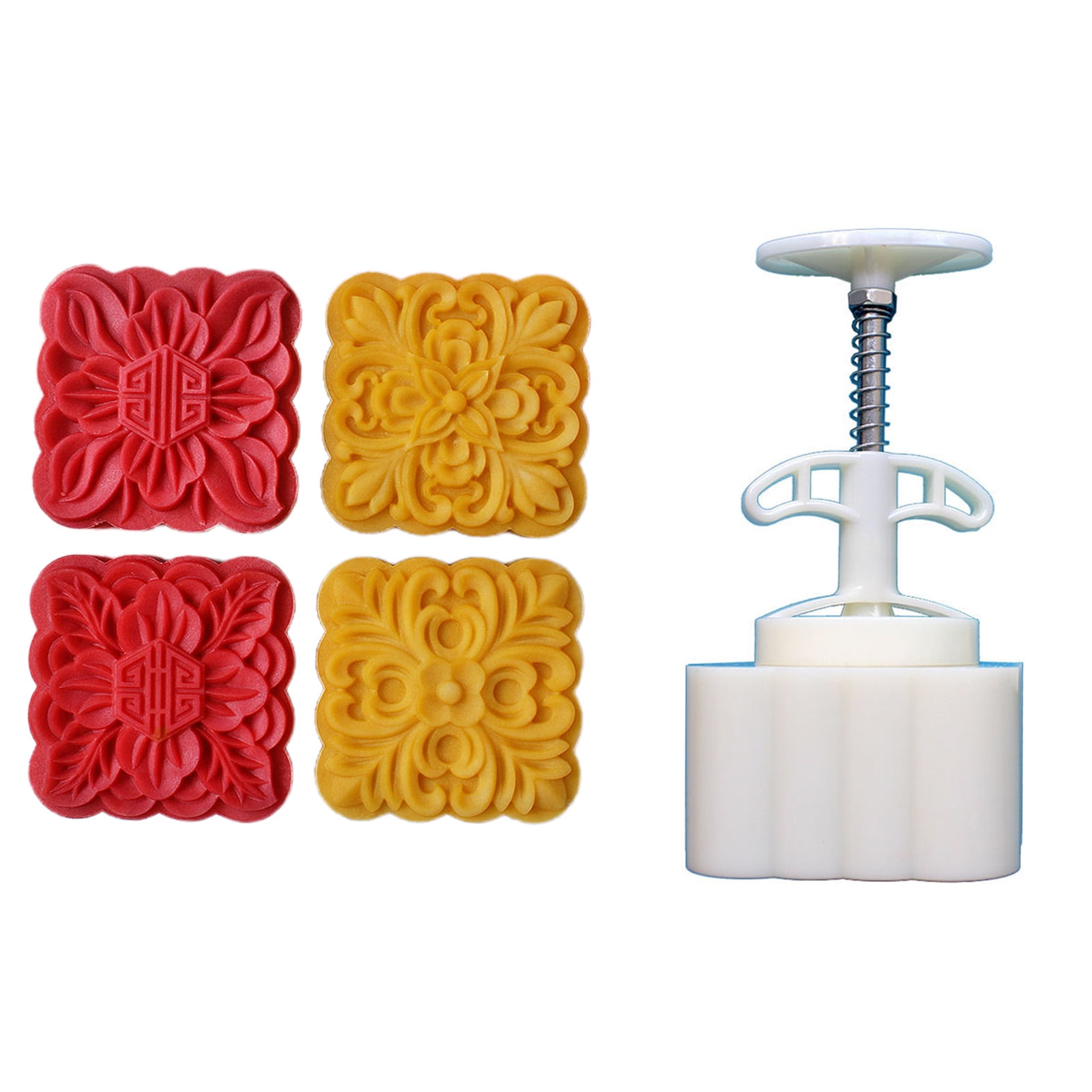 Square Flower Pattern Desserts Press Molds Cookie Stamp Chinese ...