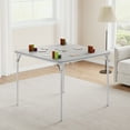 Square Folding Card Table, PU Leather Card Tables with Collapsible Legs ...
