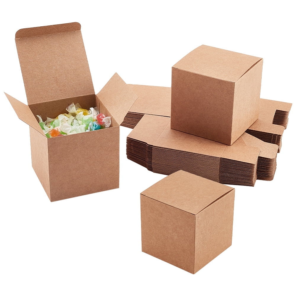 Square Folding Kraft Paper Jewelry Boxes Necklace Pendant Boxes ...
