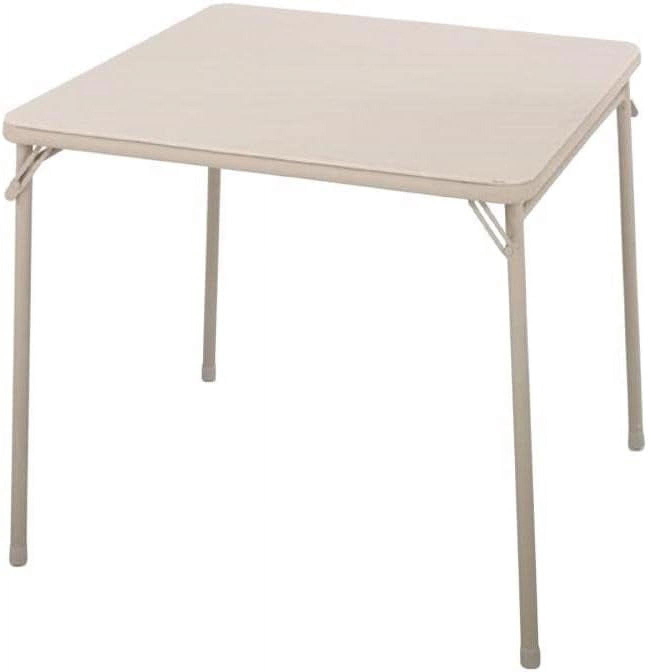 Square Folding Table 34" Sand Steel Frame, Vinyl - Walmart.com
