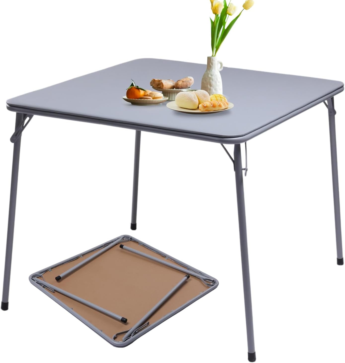 Square Folding Table, Multi-Functional Card Table 33.9", Portable and ...