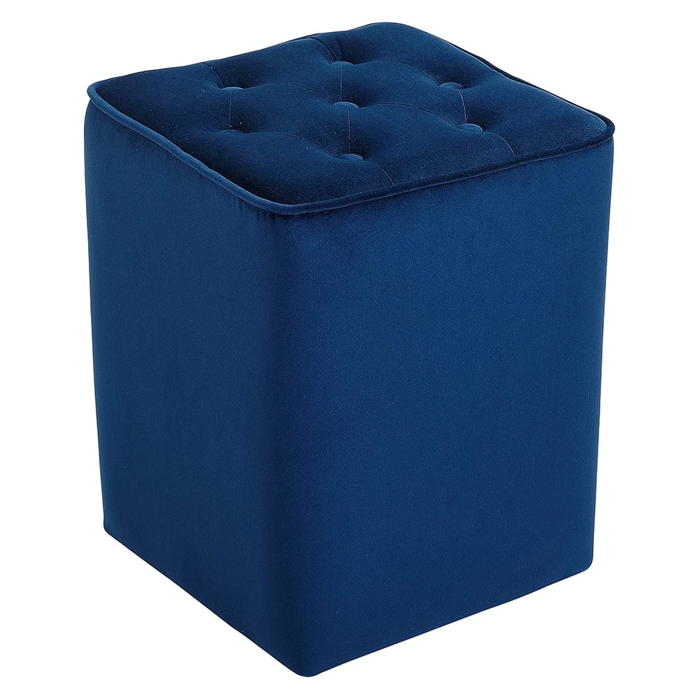 Square Foot Stool, Compact Tufted Velvet Ottoman, Comfortable Modern ...