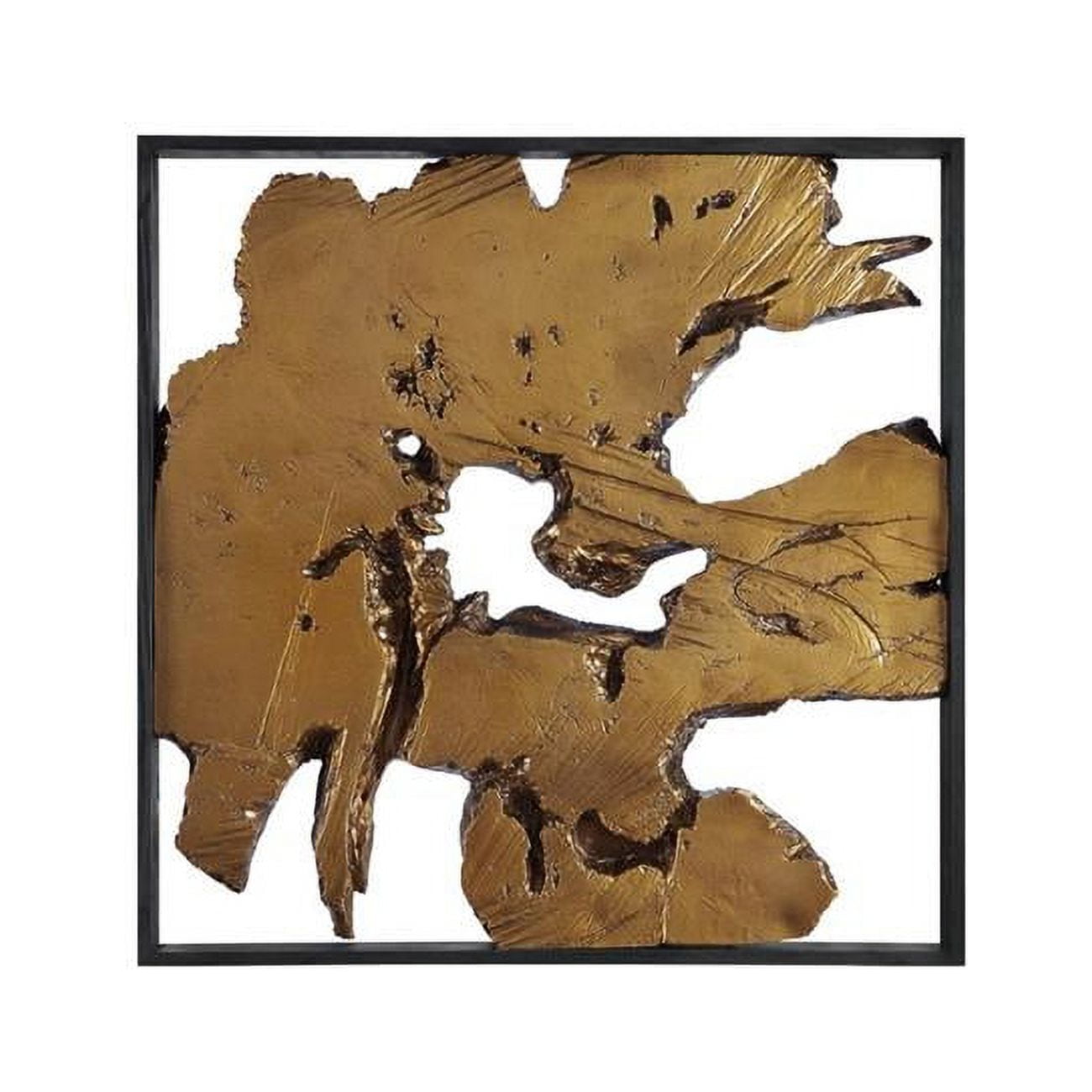 Square Frame Wall Decor with Wooden Abstract Cut Out Pattern, Black ...