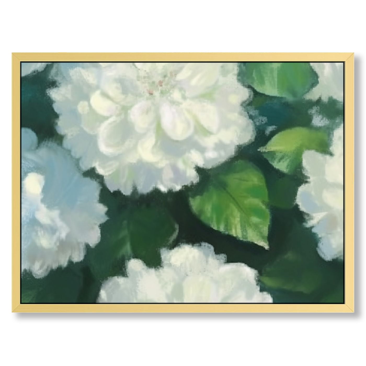 Square Framed Flower Wall Art Home Decor, White Hydrangea Vintage ...
