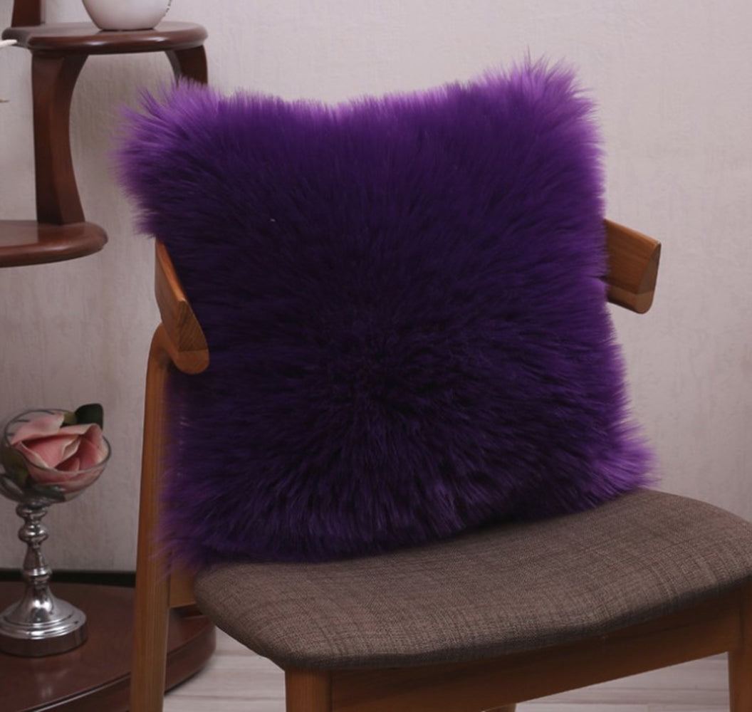 Square Furry fur (front) Faux (back) pillow 20''x20'' (With/Without ...