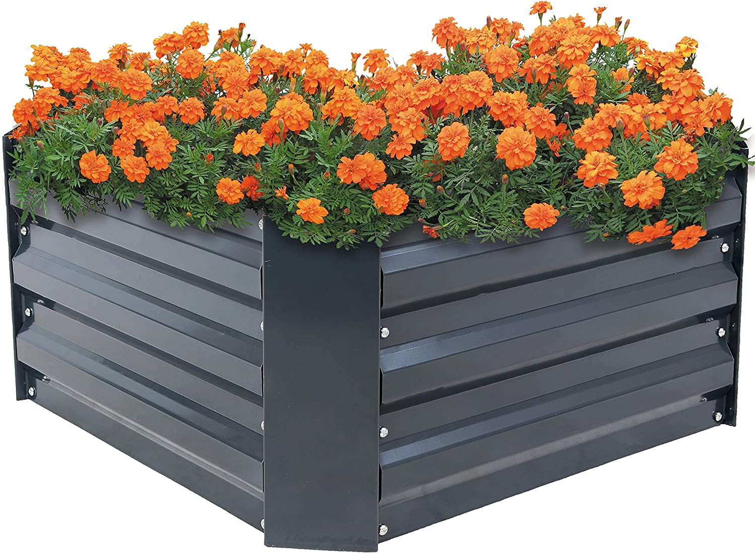 Square Galvanized Steel Raised Garden Bed - Outdoor Raised Planter for ...