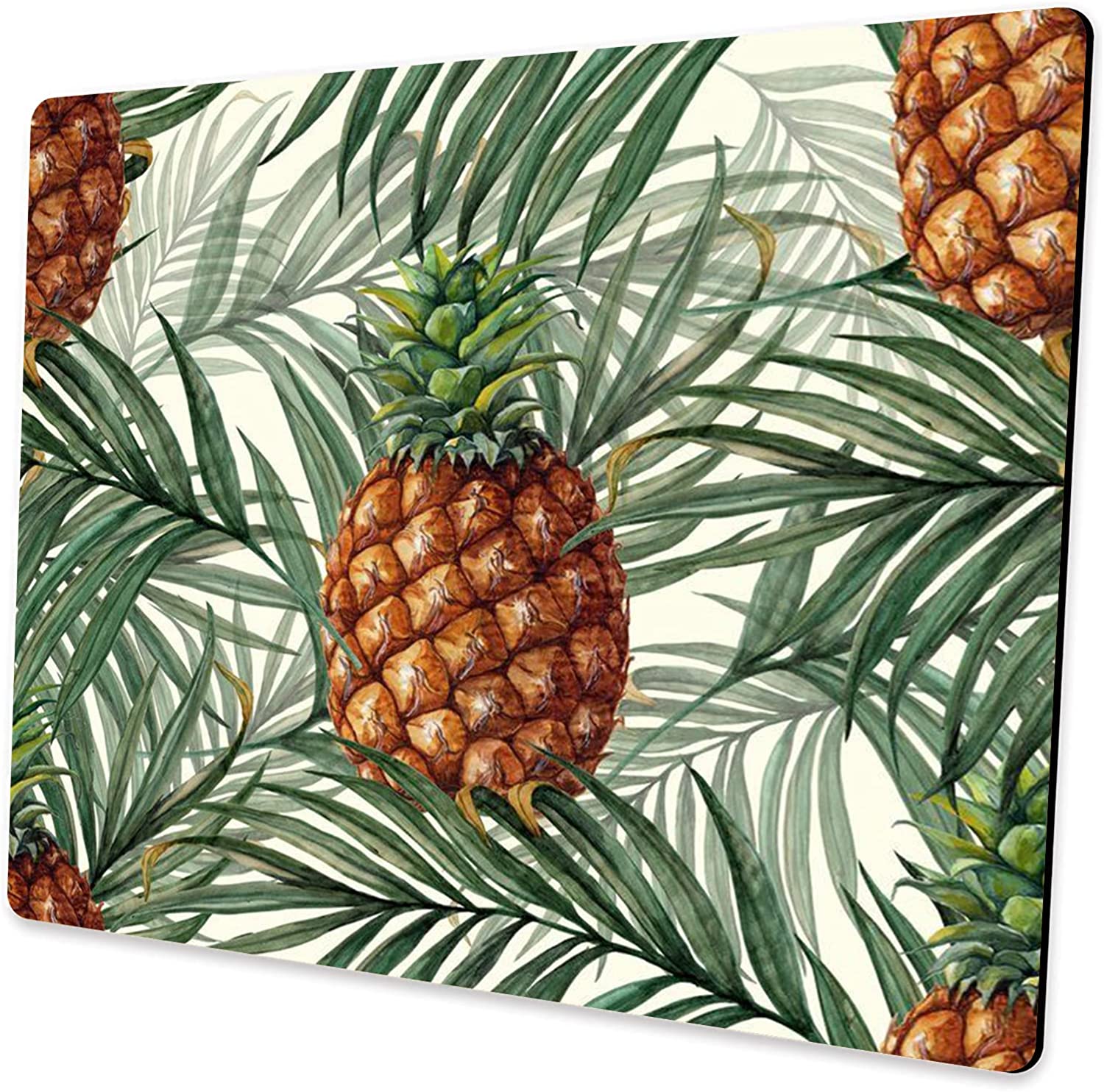 Square Gaming Mouse Pad, Office Mouse Pad, Green Leaf Pineapple Anti-Slip Rubber Base Mouse Pad ...