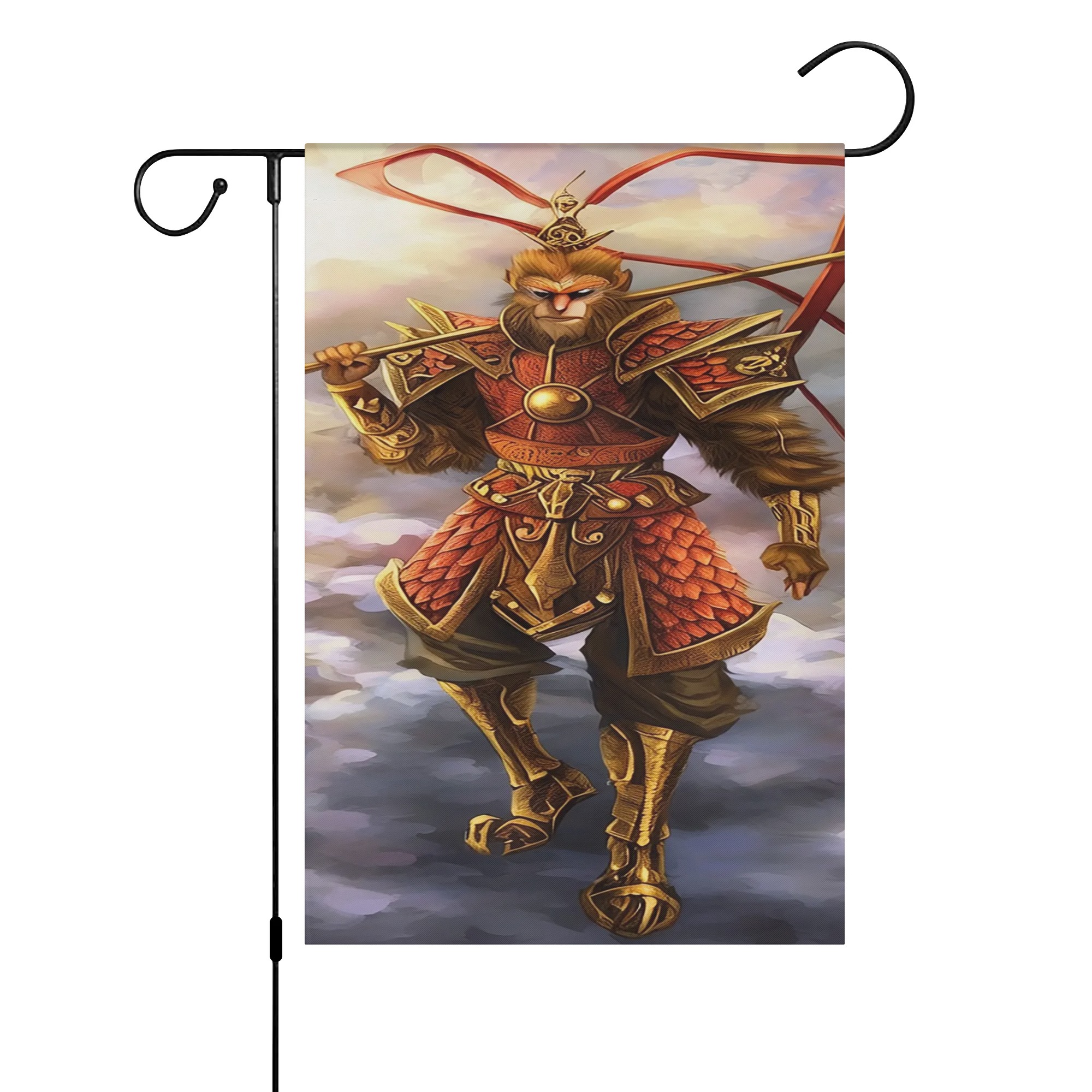 Square Garden Flag Mighty Sun Wukong Style Double Sided Outdoor Flag ...