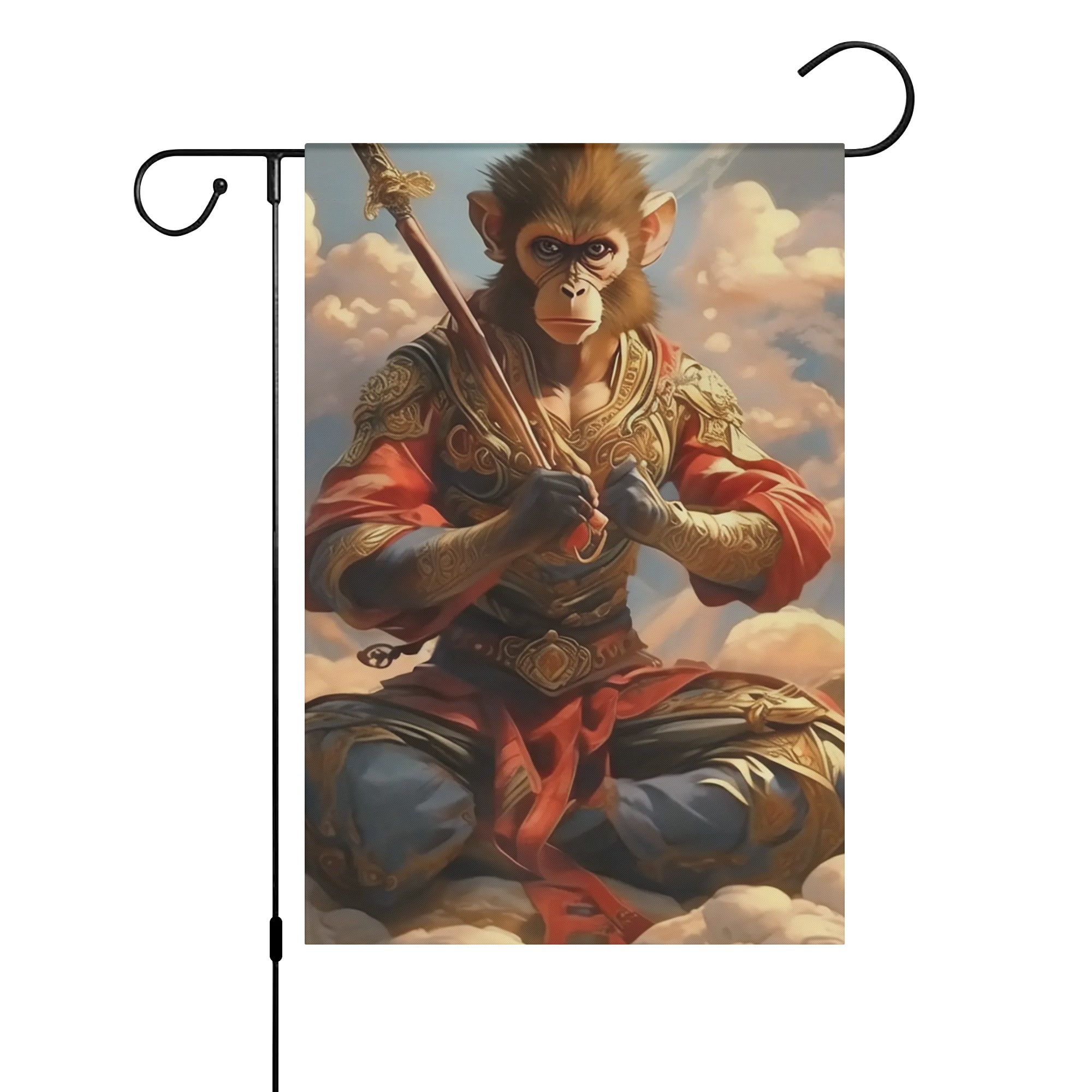 Square Garden Flag Sun WuKong Style Double Sided Outdoor Flag Durable ...