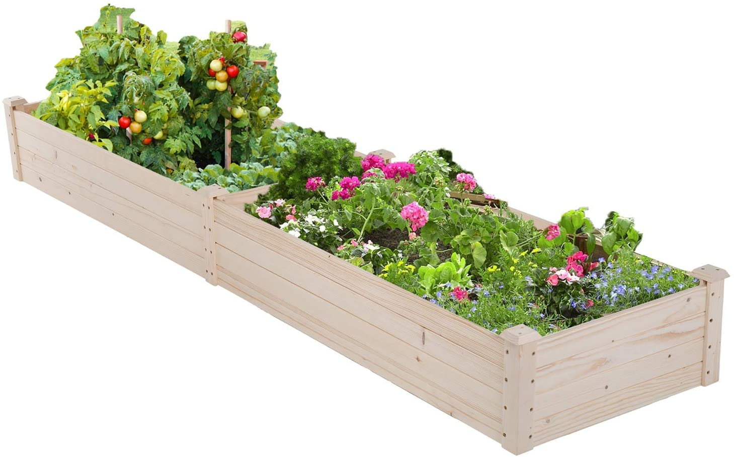 Square Garden Raise Bed Elevated Garden Bed Wood Planter Box Kit For ...