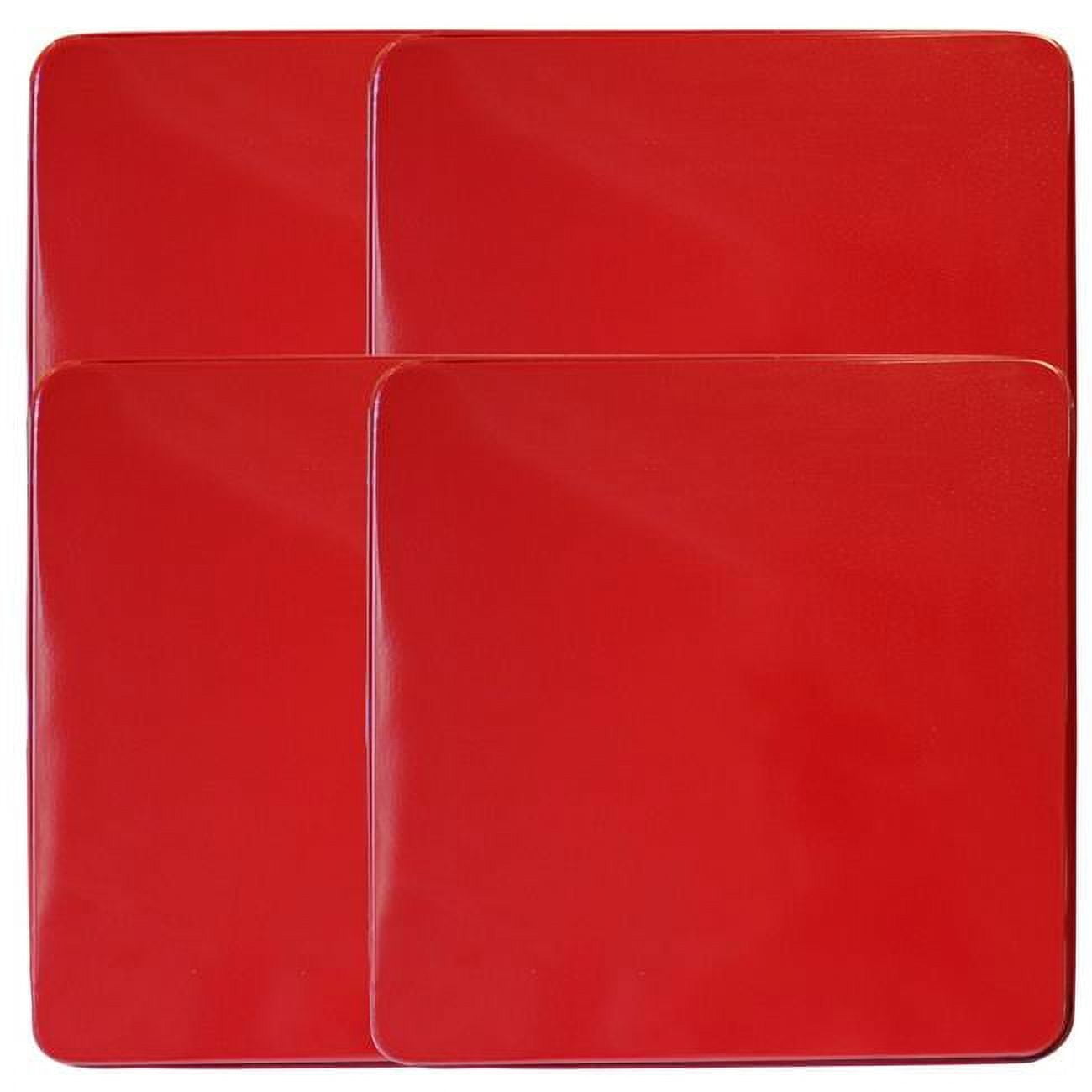 Decorative Red Square Gas Stovetop Metal Protector Set of 4, Spill Top ...
