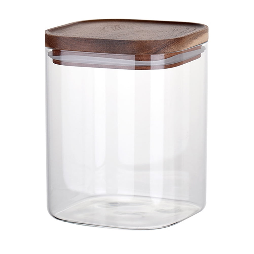 Square Glass Jar Sealing Canister Moisture-proof Storage Jar Food ...