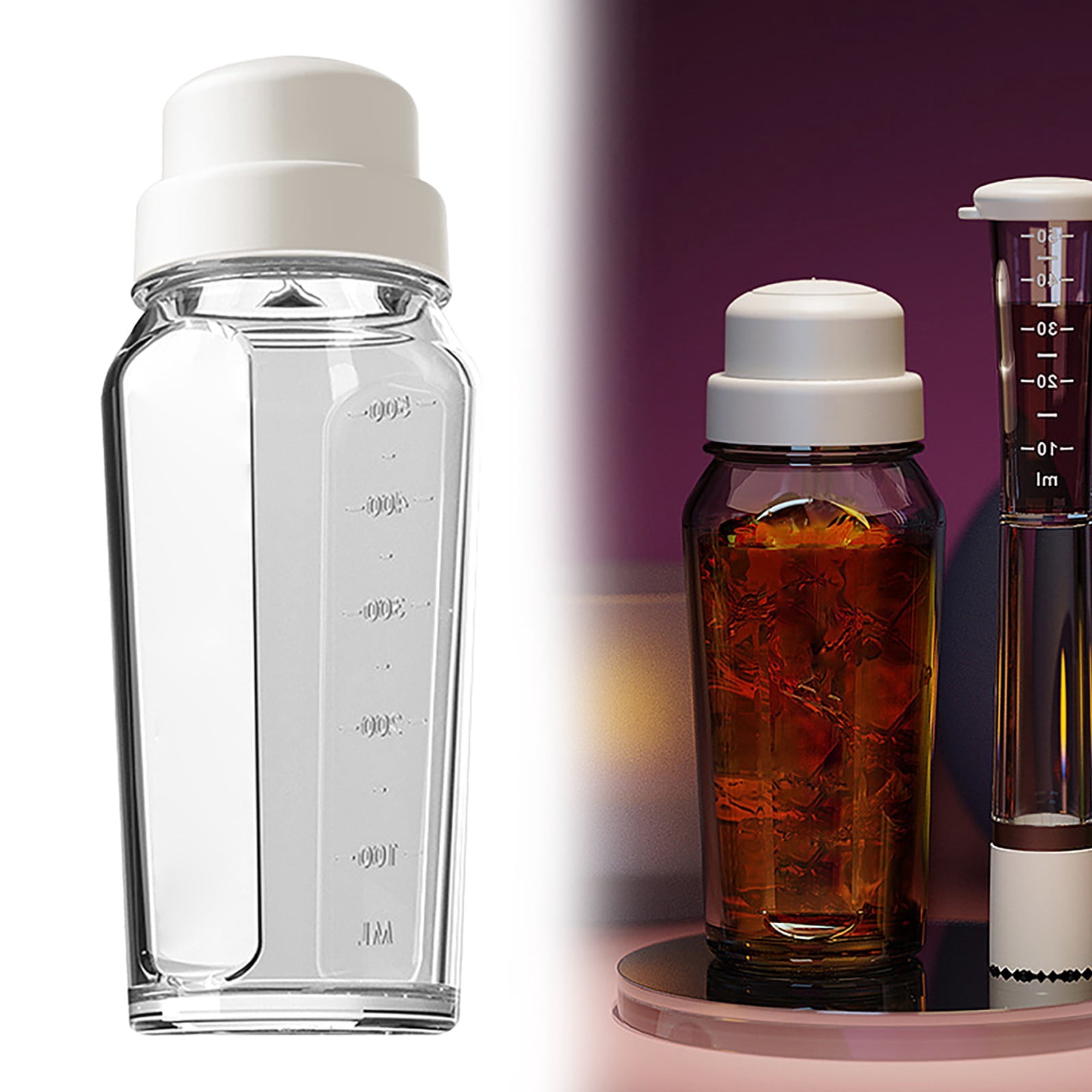 Square Glass Milk Bottle with A Silicone Dispenser Cap Glass Juice ...