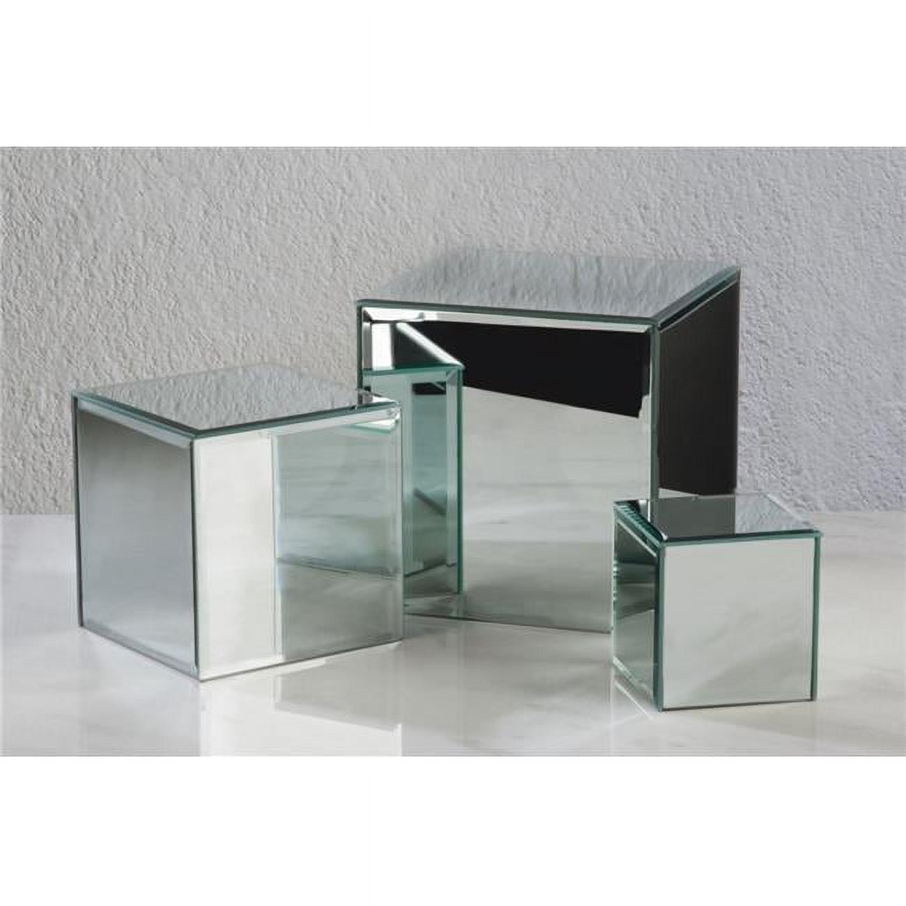 Square Glass Mirror Risers, Clear - Set of 3 - Walmart.com