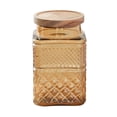 Square Glass Storage Jar, Airtight Kitchen Canister, Textured Food ...