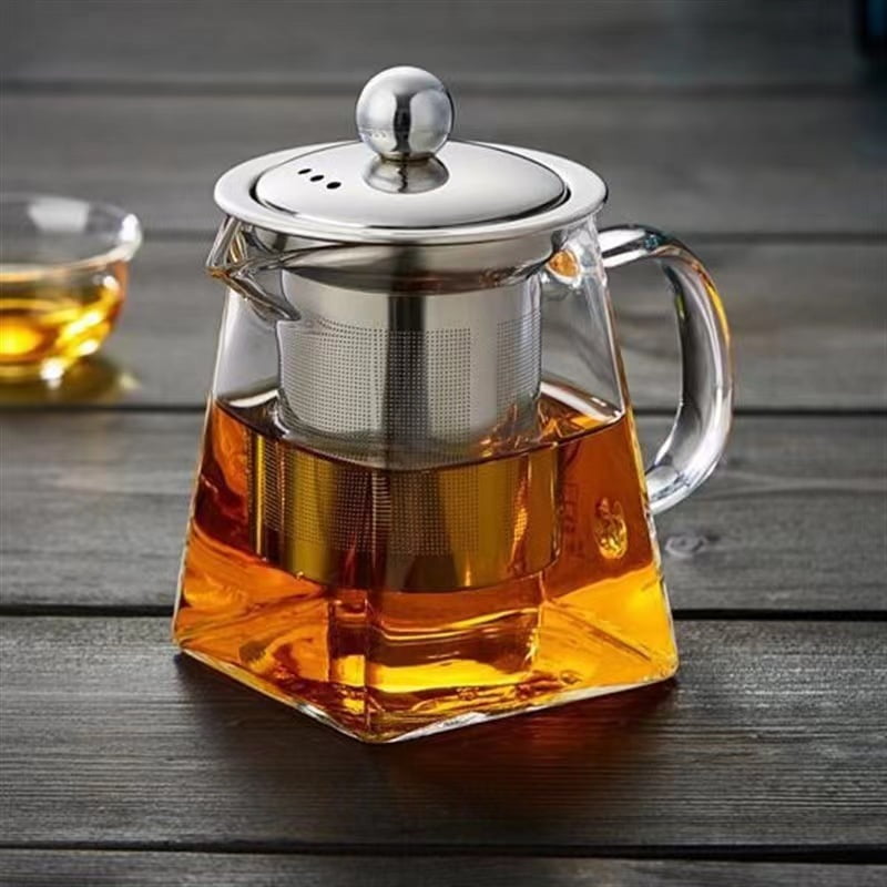 Square Glass Teapot Borosilicate Gongdao Pot Stove Tea Boiling ...