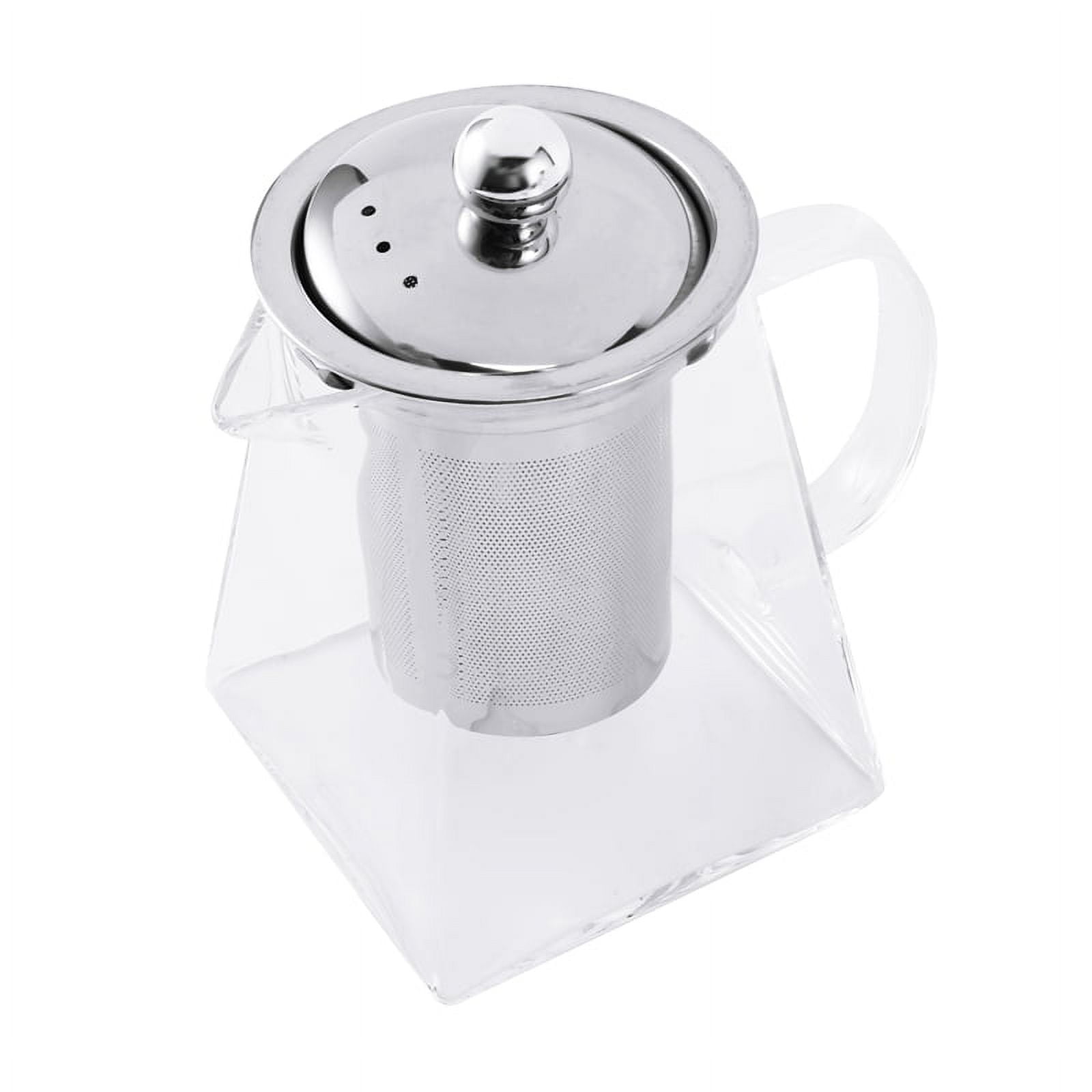 Square Glass Teapot with Infuser, 550 Ml Borosilicate Tea Pot Strainer ...