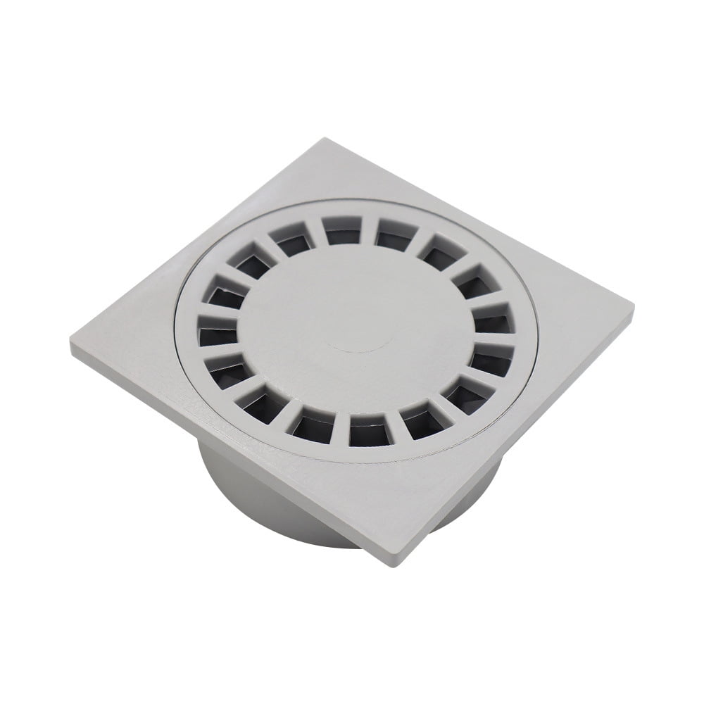 Square Grate Snap-In Strainer for Shower Drains, PVC Siphon Lid with ...