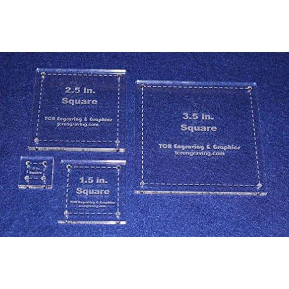 Square Half Size Templates. .5", 1.5", 2.5", 3.5" - Clear 1/4 ...