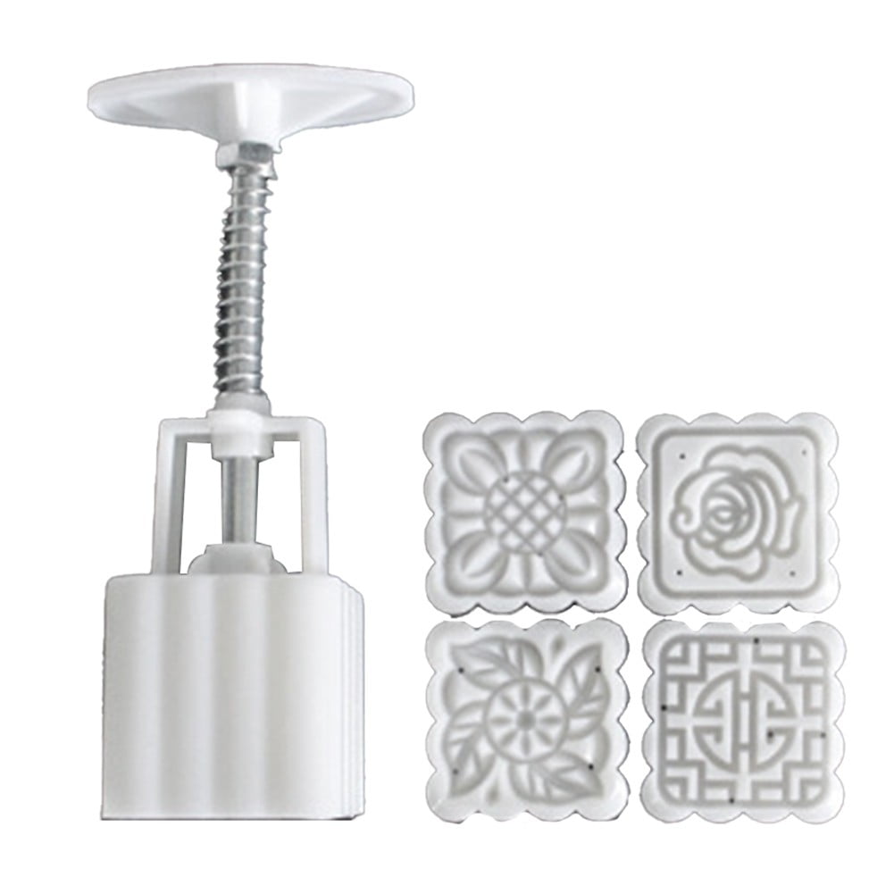Square Hand Press Pastry 50G Moon Cake With 4 Stamps For Exquisite ...