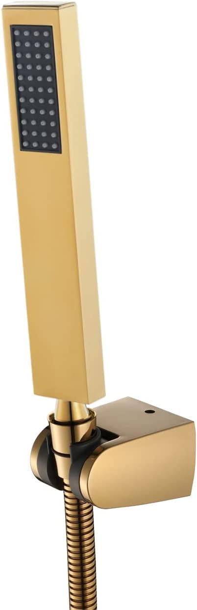 Square Handheld Shower Brushed Gold, Wall Mount Bathroom Handheld ...