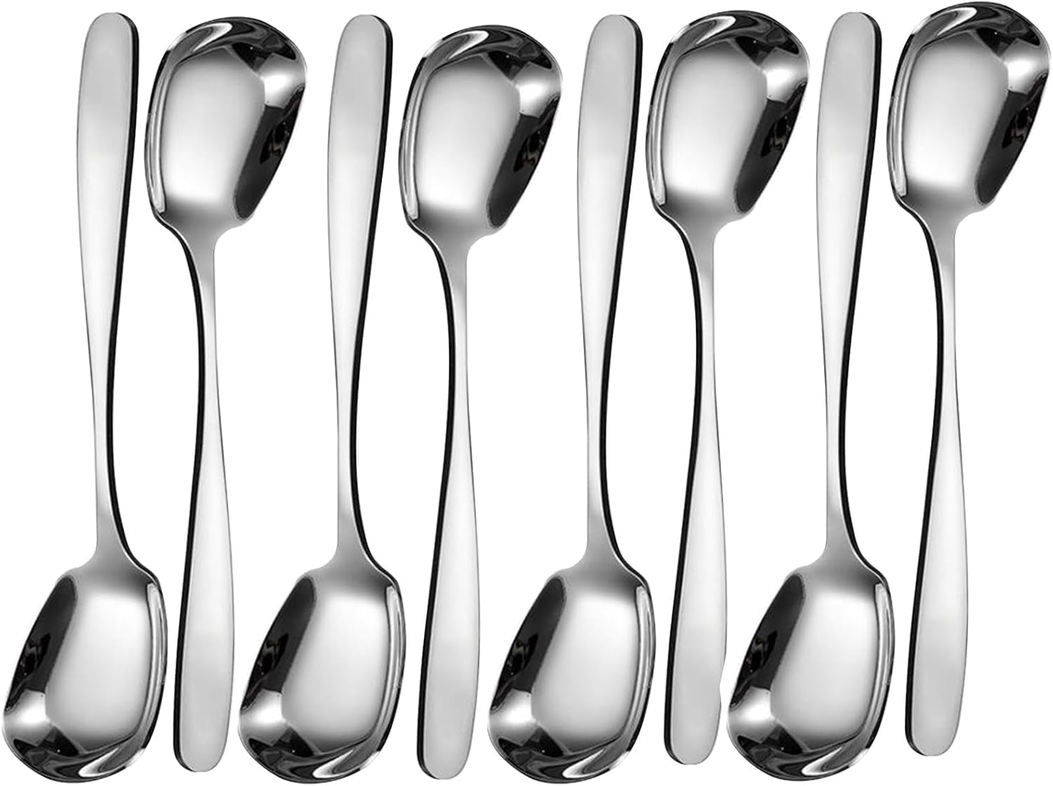 Square Head Stainless Steel Spoons, Style Thick Heavy Soup Spoons ...