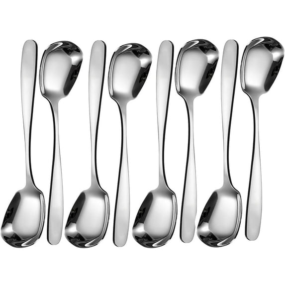 Square Head Stainless Steel Spoons, Style Thick Heavy Soup Spoons ...
