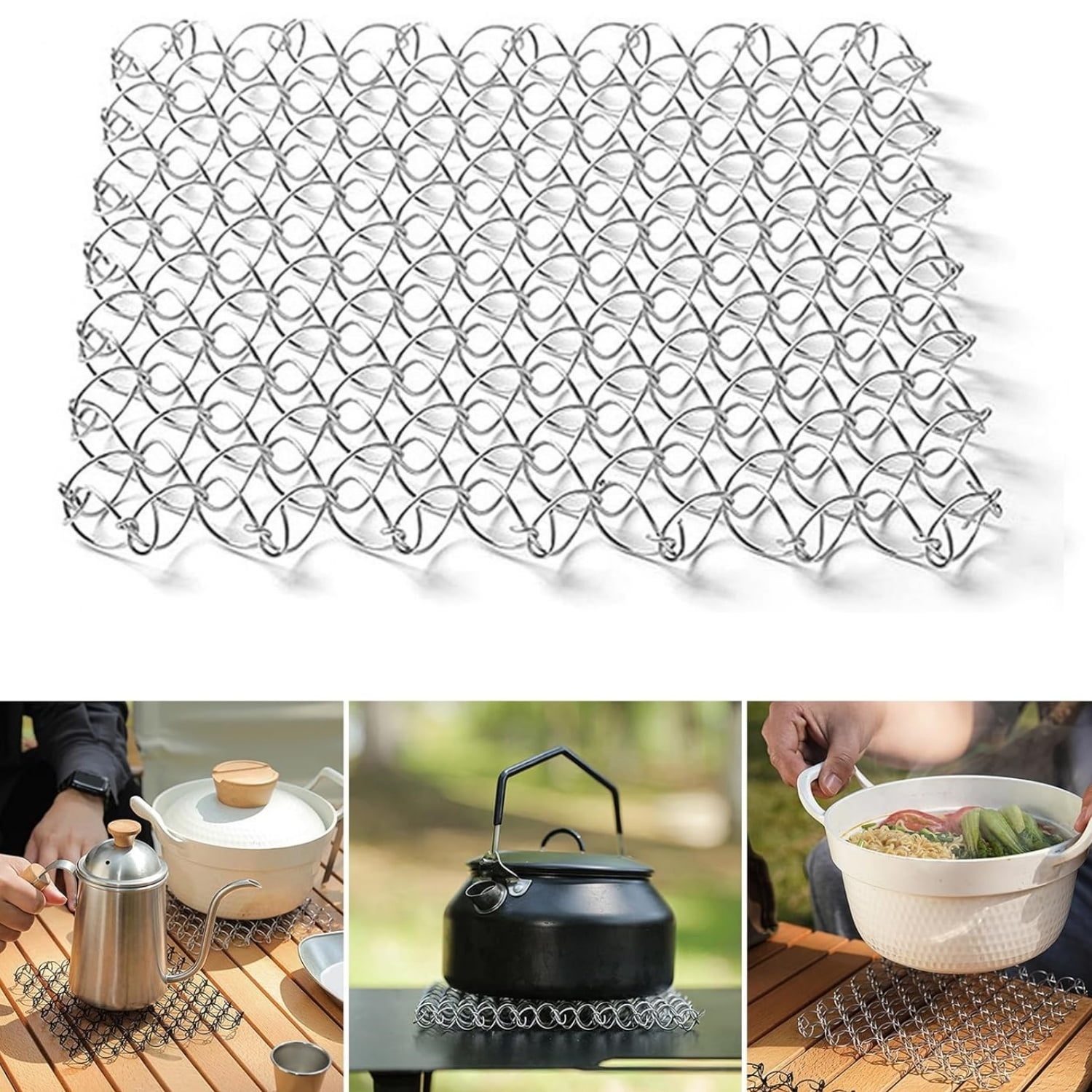 Square Heat Insulation Pads,Metal Wire Hot Coasters for Hot Dish Pot ...
