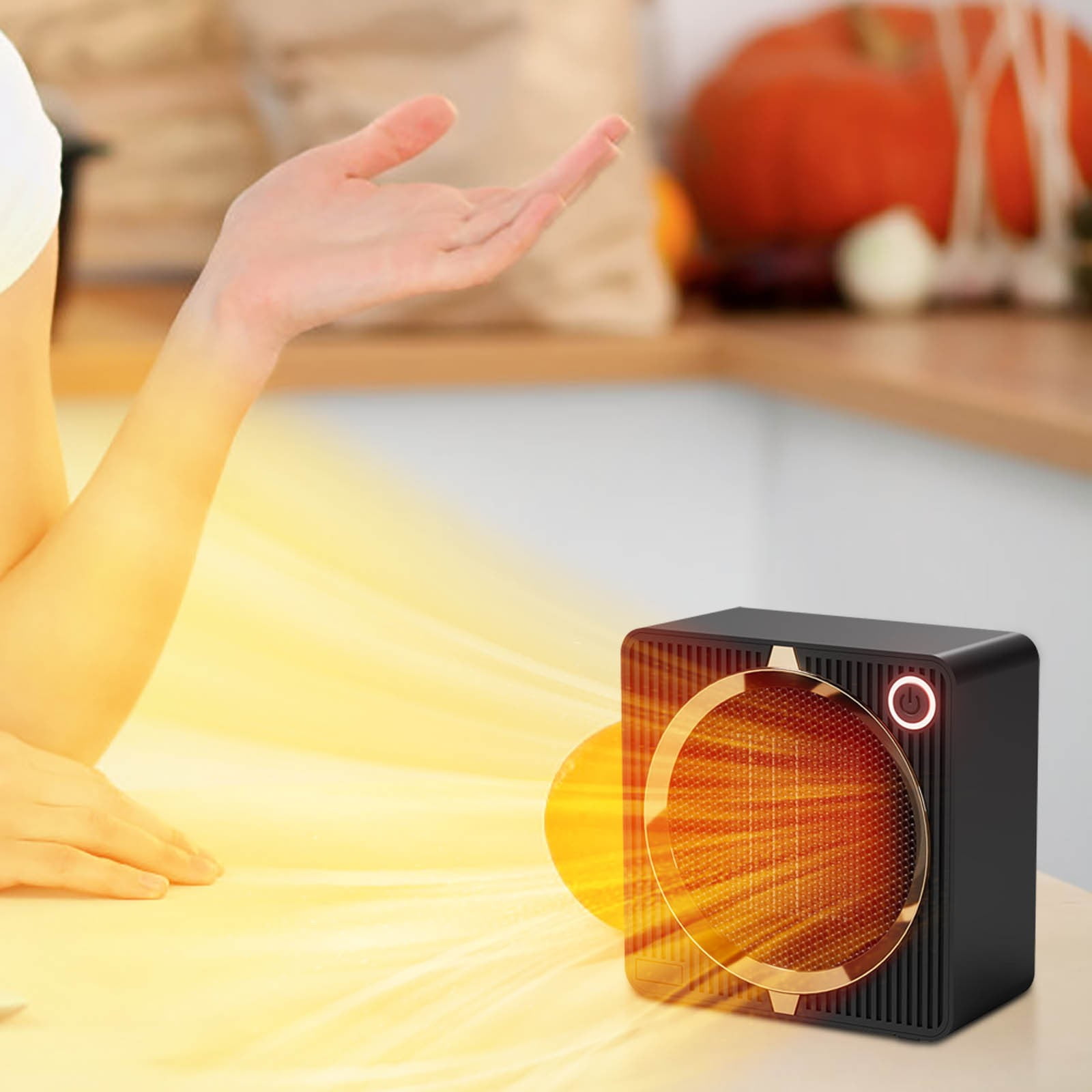 Square High-Power Household Heater Small Desktop Heater Ceramic Heating ...