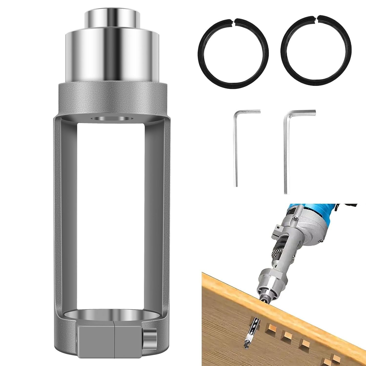Square Hole Drill Bit Adapter, Cast Aluminum Square Hole Drill Fixed ...