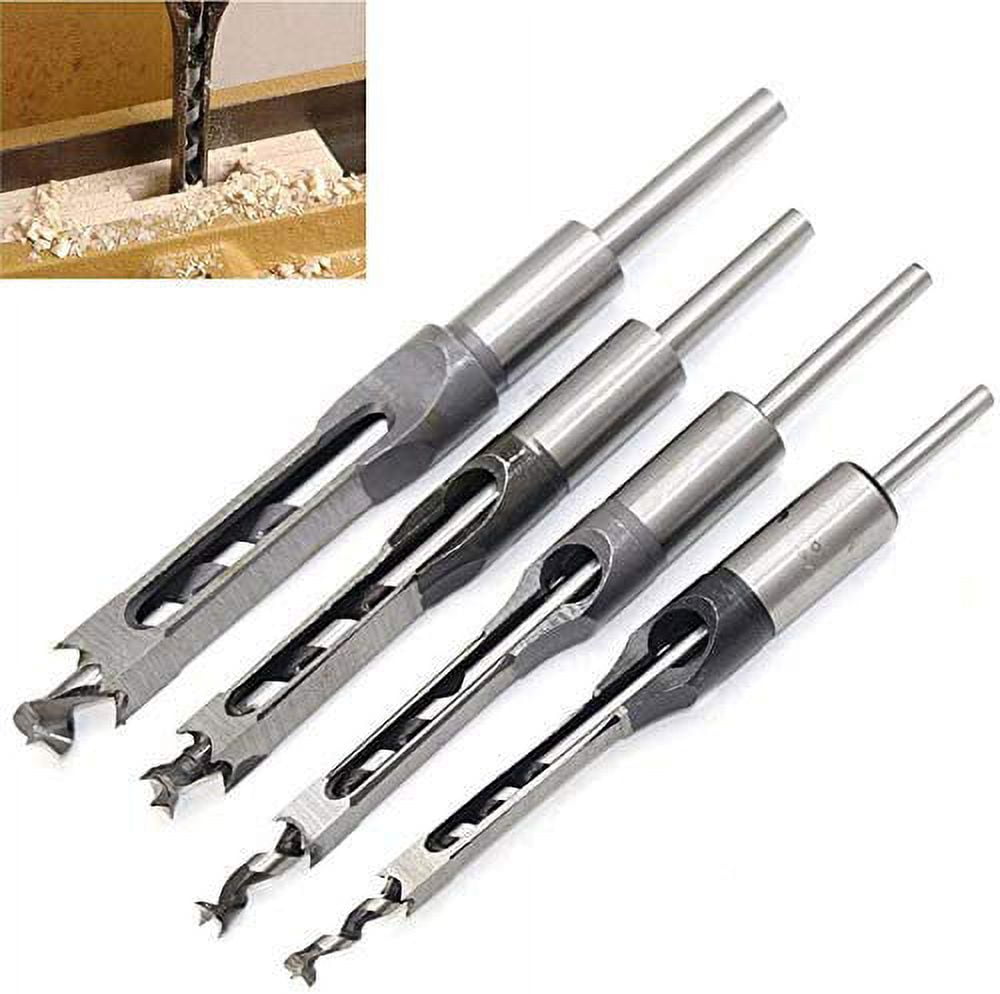 Square Hole Drill Bit Set, 4PCS for Mortise, Woodworking Tool Kit - 6 ...